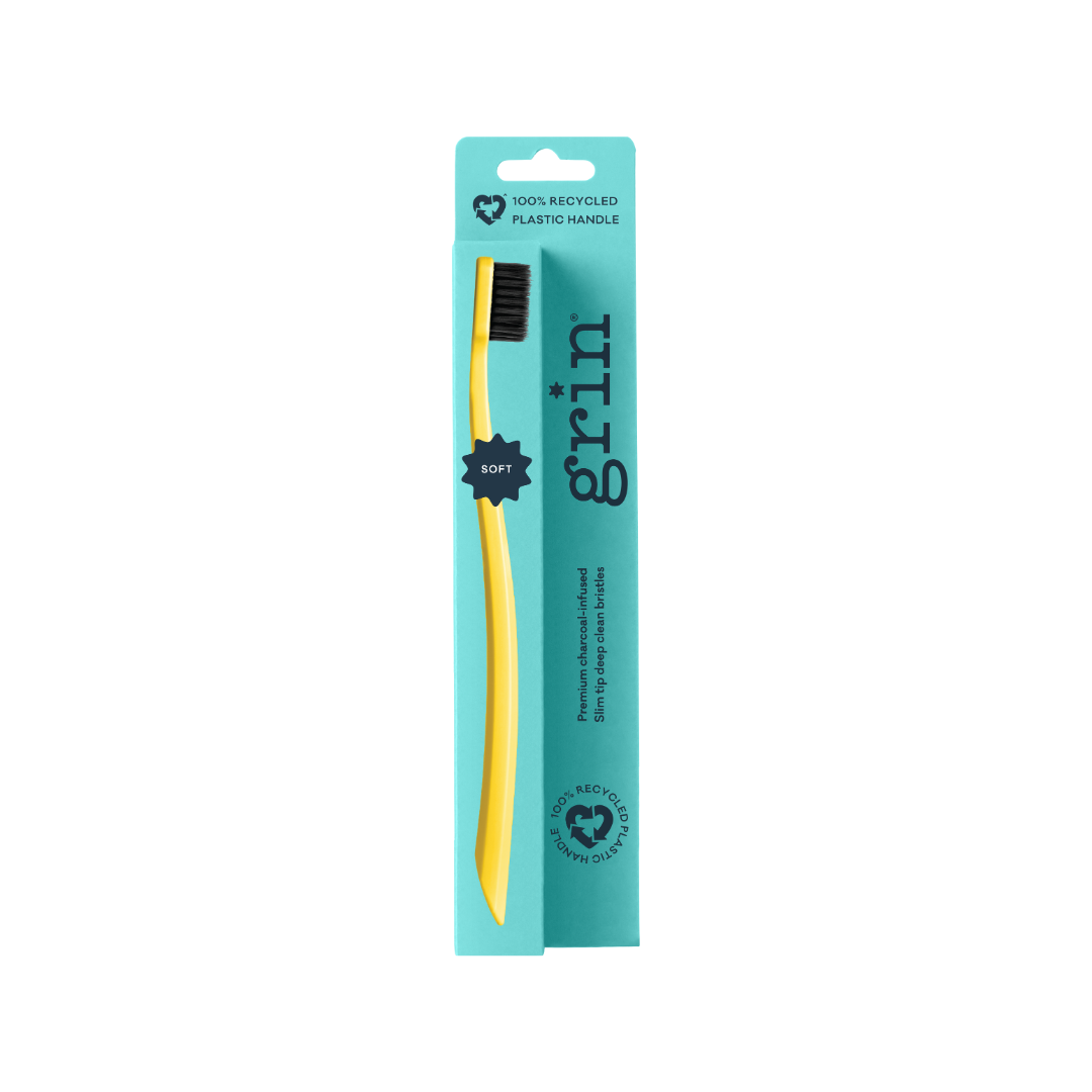 Charcoal-Infused Toothbrush with Biodegradable Handle | Grin® Natural ...